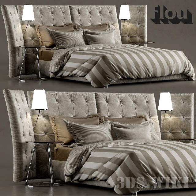 Angle Flou Bed - Flou Collection - Download the 3D Model (4694) | zeelproject.com